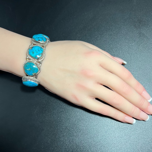 Jewelry | Vintage Native American Turquoise Cuff Bracelet 5 Stone ...